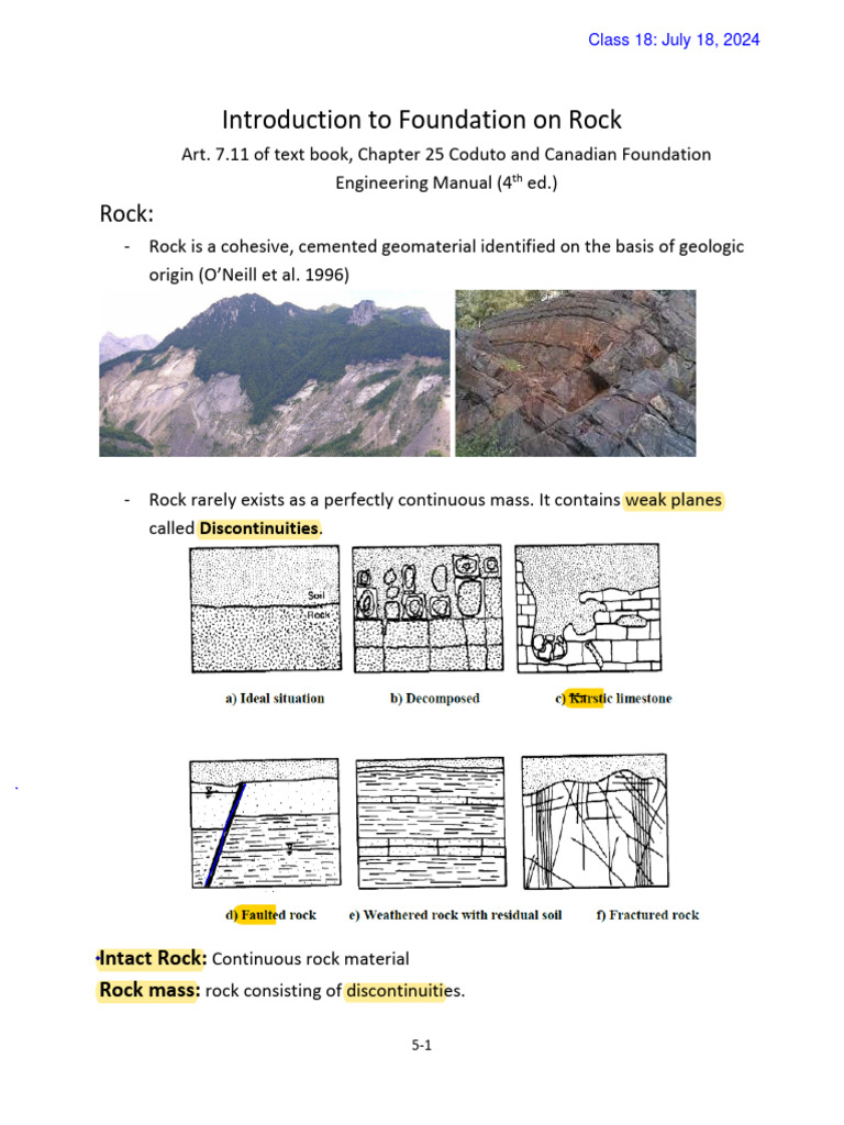 Intact Rock Foundations: Analysis and Criteria | PDF | Strength Of ...