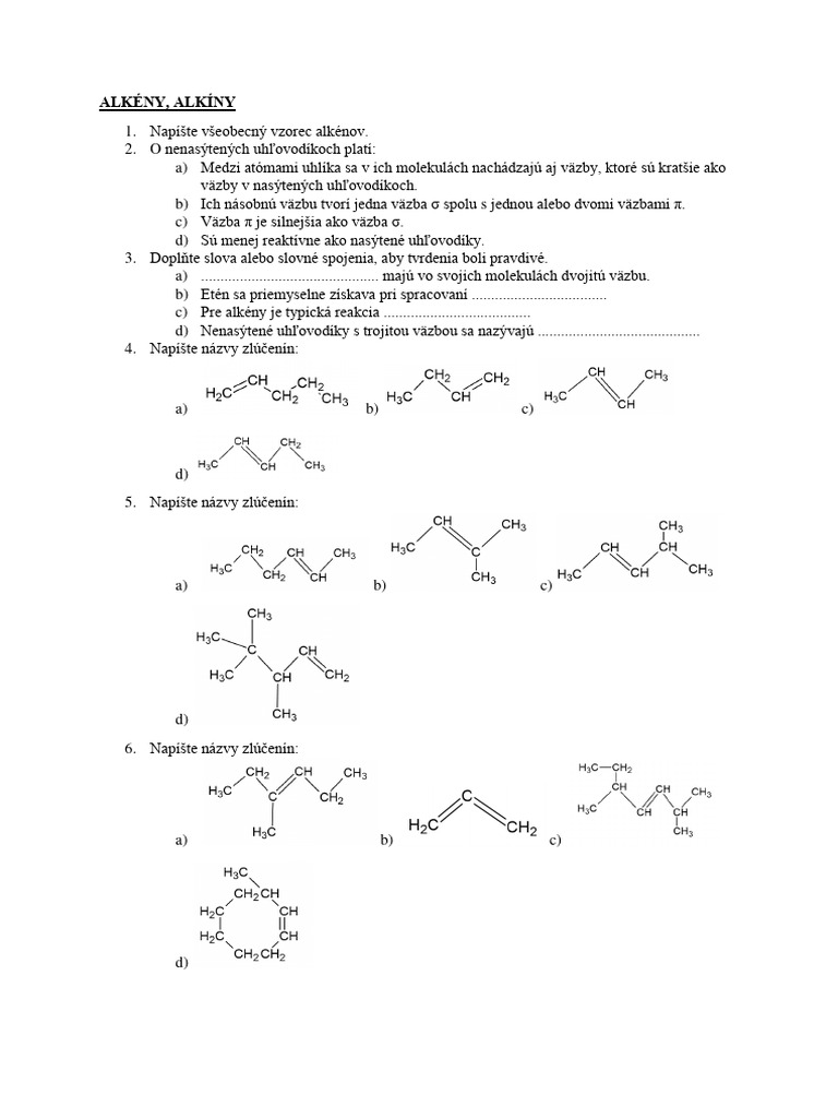 Alkény, Alkíny | PDF