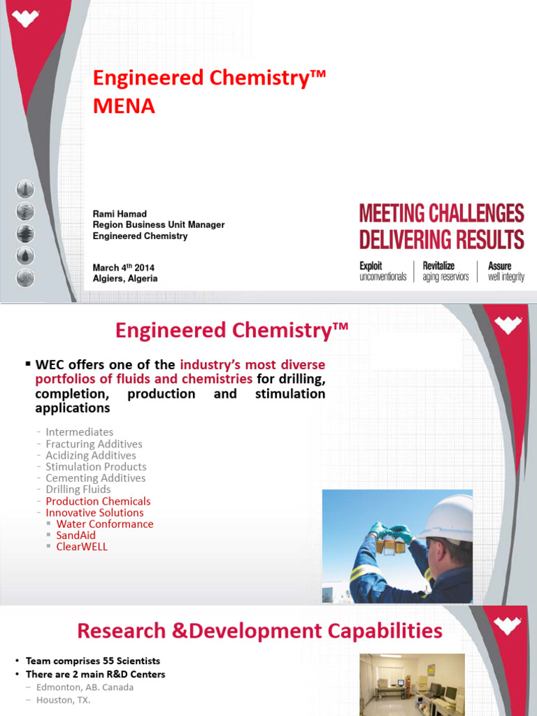 Engineering Chemistry MENA Capability Presentation - Rami Hamad | PDF | Water | Petroleum Reservoir