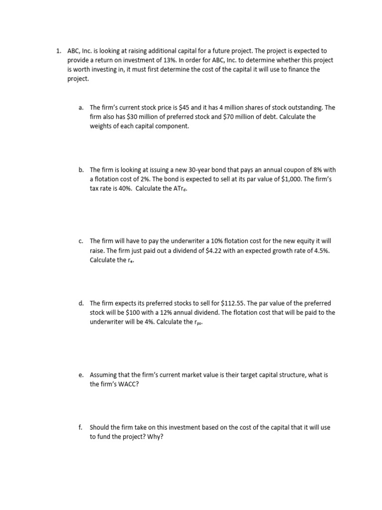 Chapter 11 Practice Problems | PDF | Cost Of Capital | Preferred Stock