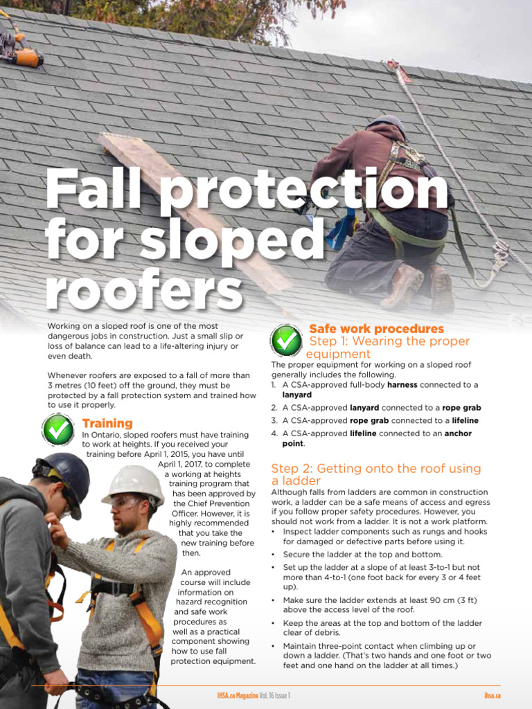 Fall Protection For Sloped Roofers | PDF | Safety | Occupational Safety ...