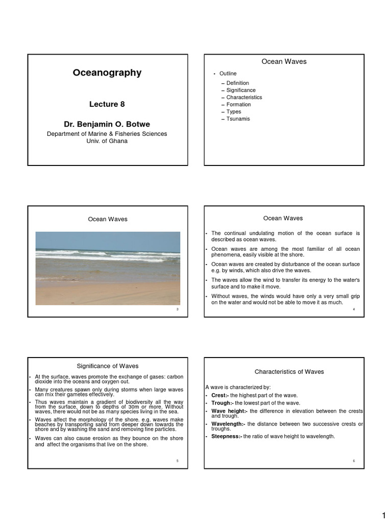 Oceanography Lecture 8 DPS-BPS (2019) - Ocean Waves | PDF | Oceans ...