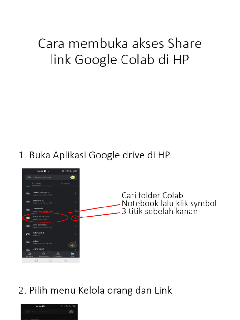 Cara Membuka Akses Share Link Google Colab Di | PDF | Ilmu Sosial