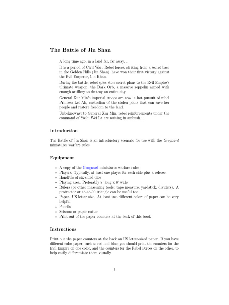 The Battle of Jin Shan | PDF | Military