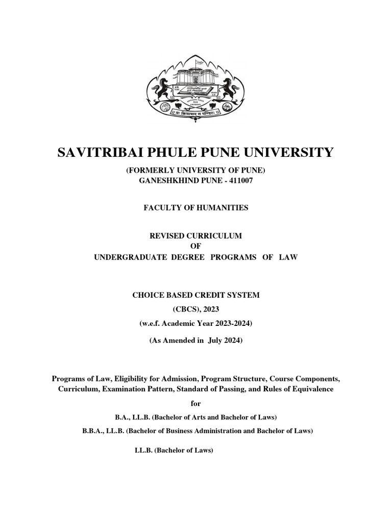 Revised (CBCS) Rule and Syllabus First Year and Third Year LL.B ...