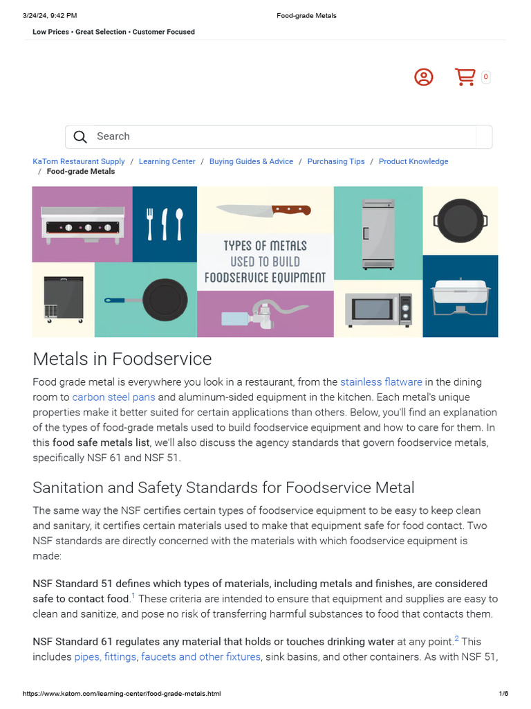 Food-Grade Metals | PDF | Stainless Steel | Steel