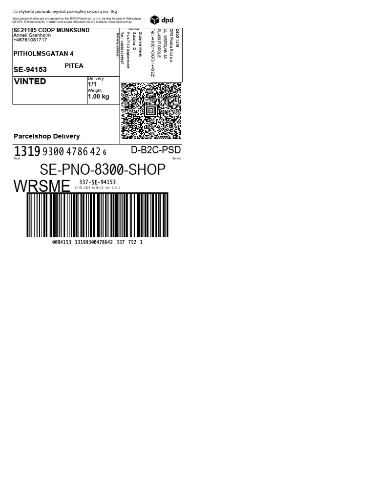 Vinted Etykieta 8247808427 | PDF