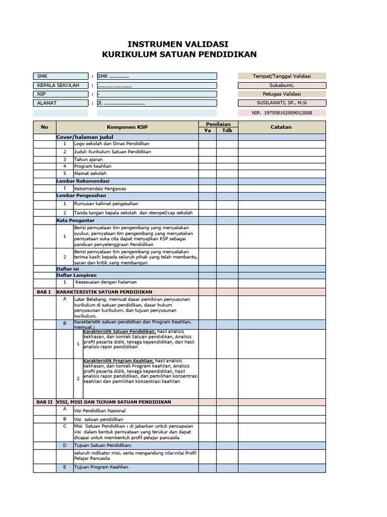 Validasi KSP SMK 2024 | PDF