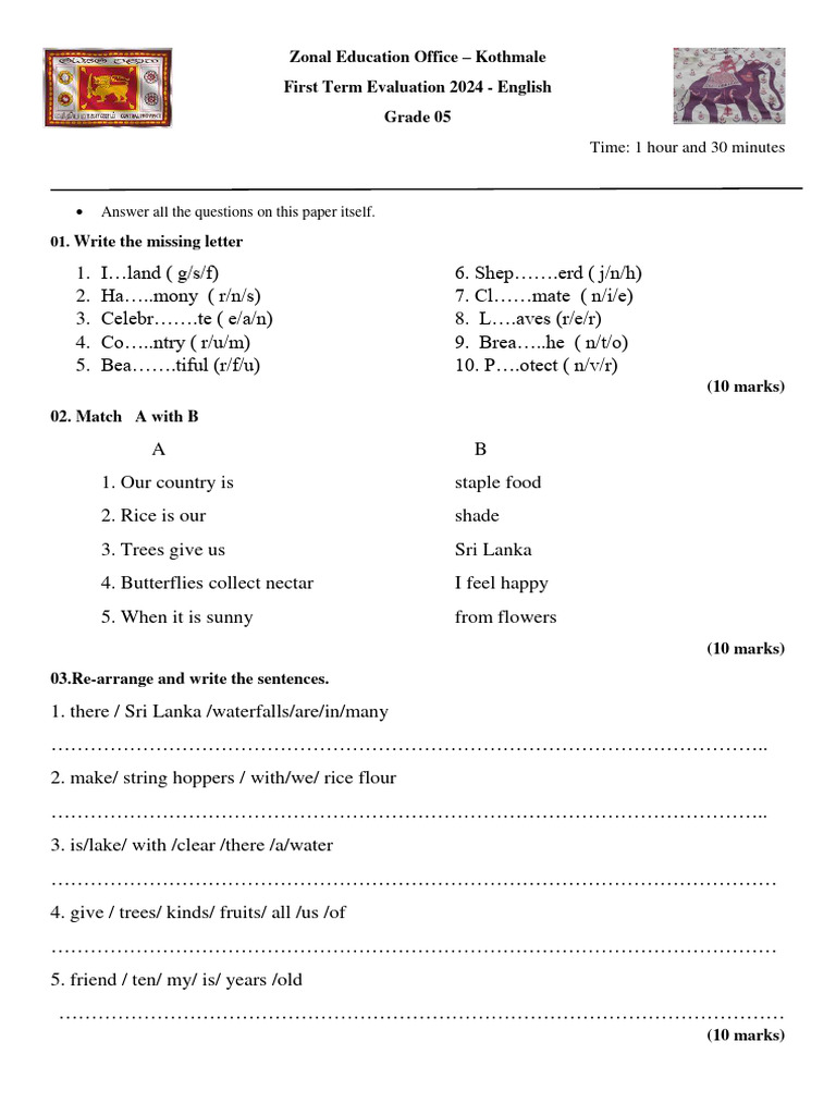 Grade 5 English | PDF | Linguistics
