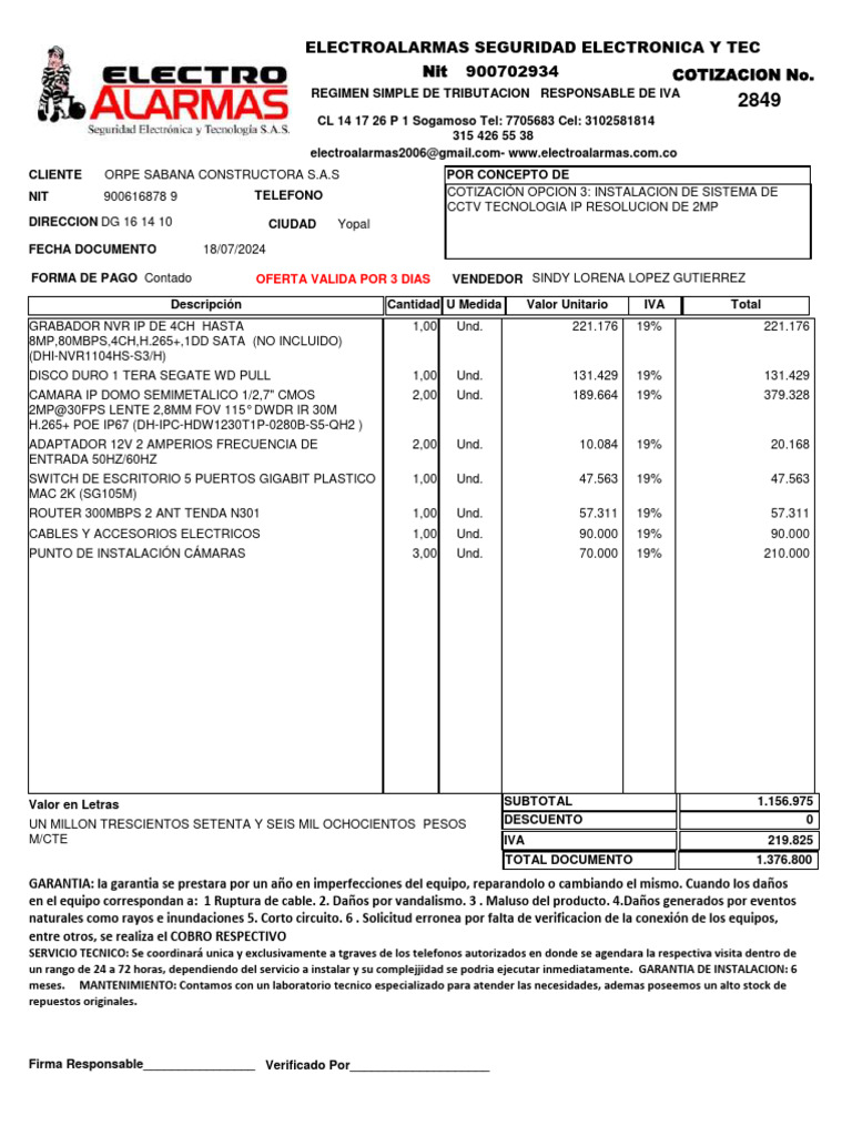 COTI 2849 OPC3 Orpe Sabana Constructora Yopal | PDF | Informática ...