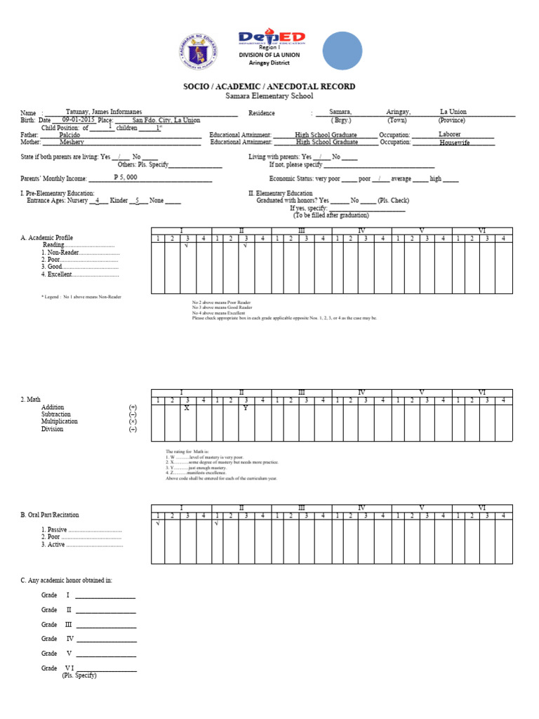 ANECDOTAL RECORD | PDF