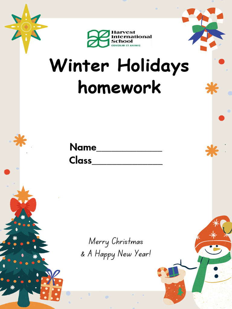 Winter Holidays Homework: Name - Class | PDF | Multiplication | Algebra