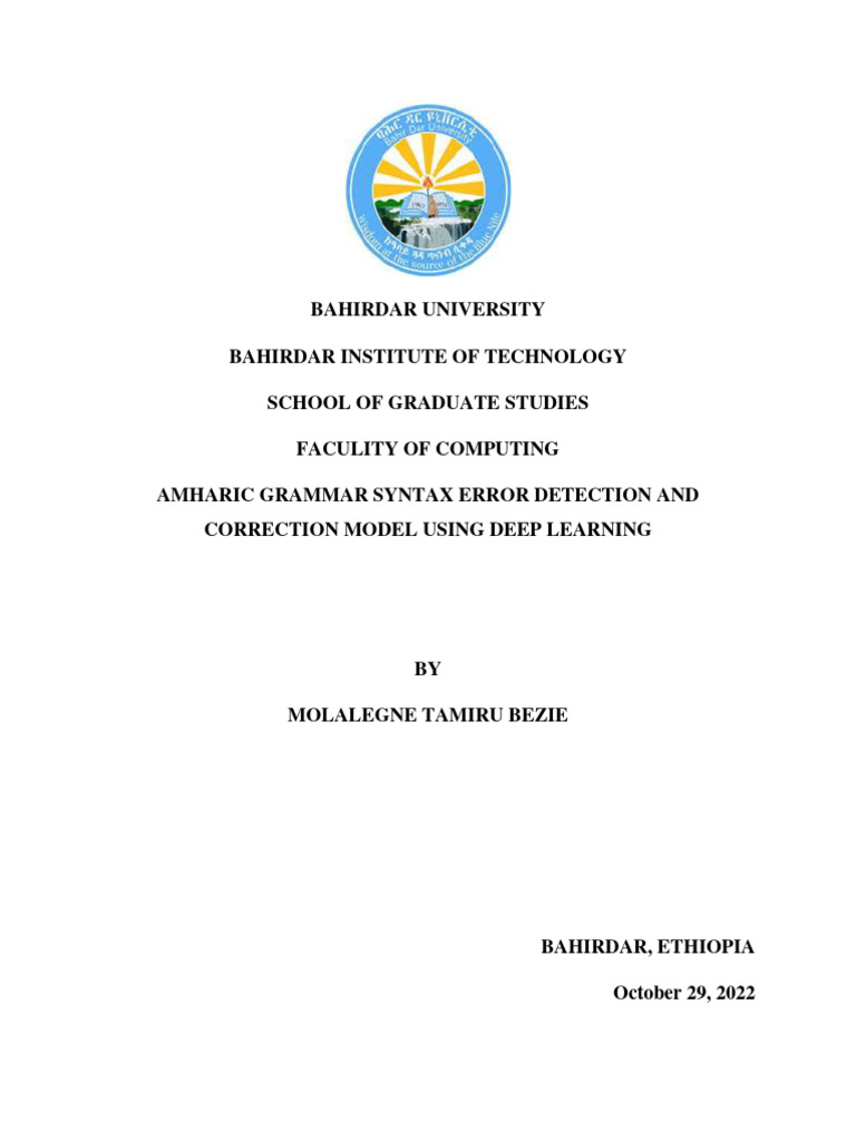 Amharic Grammar Syntax Error Detection and Correction-V4 | PDF | Grammatical Gender | Noun