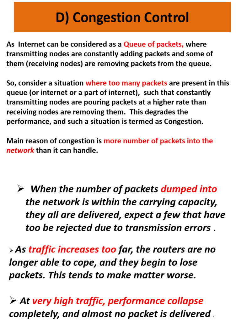 Unit2 Part D Conge Finalll | PDF | Network Congestion | Transmission Control Protocol