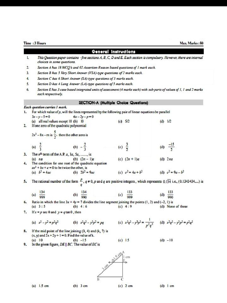 Sample Paper X 11 | PDF
