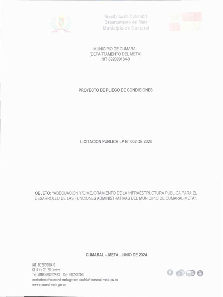 Proyecto de Pliego de Condiciones | PDF