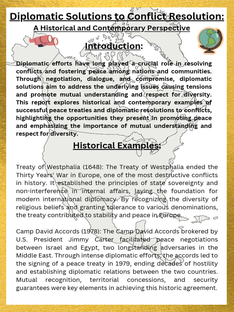 Diplomatic Solutions To Conflict Resolution | PDF | Peace | Joint ...