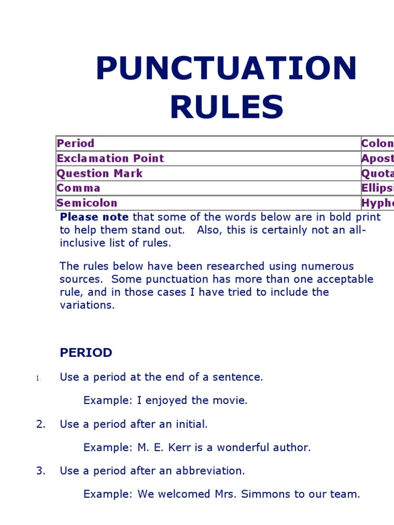 Punctuation Rules | PDF | Comma | Ellipsis