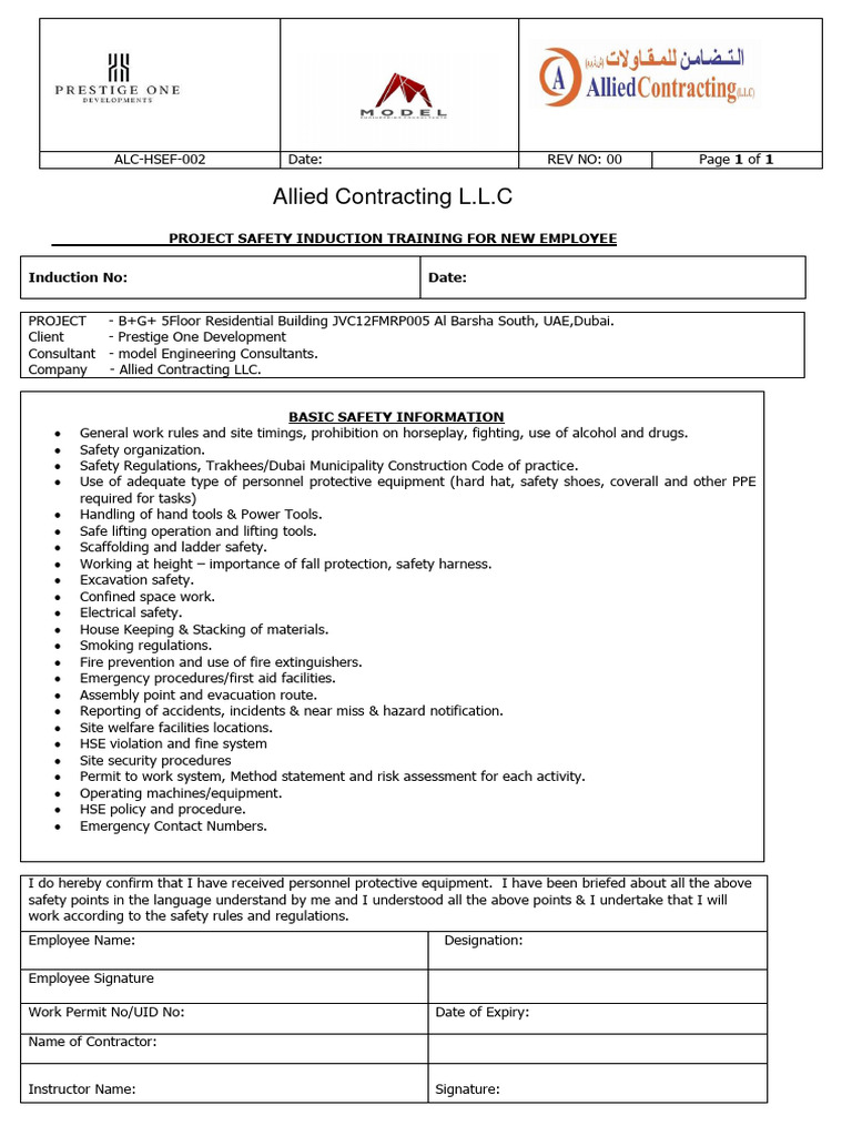 HSE Induction ALC79 | PDF