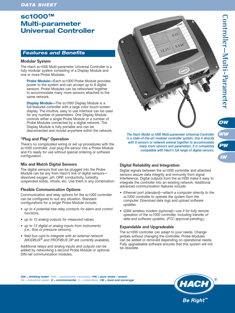 HACH L2403-sc1000 Data Sheet | PDF | Relay | Computer Network