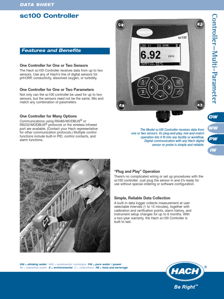 HACH L2463-sc100 Data Sheet | PDF | Programmable Logic Controller ...