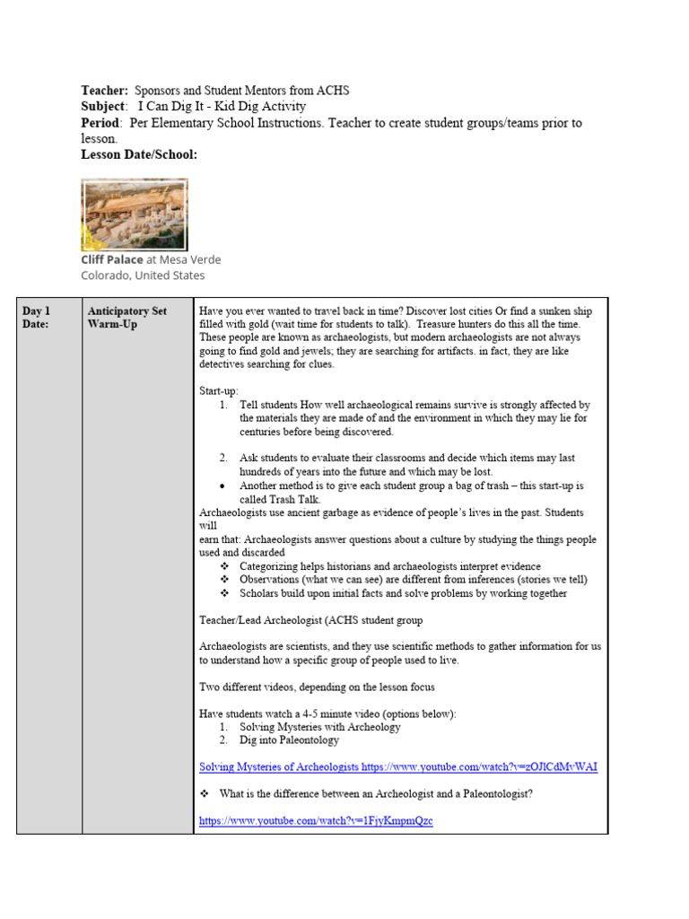 Can You Dig It Field Experiance | PDF | Archaeology | Artifact (Archaeology)