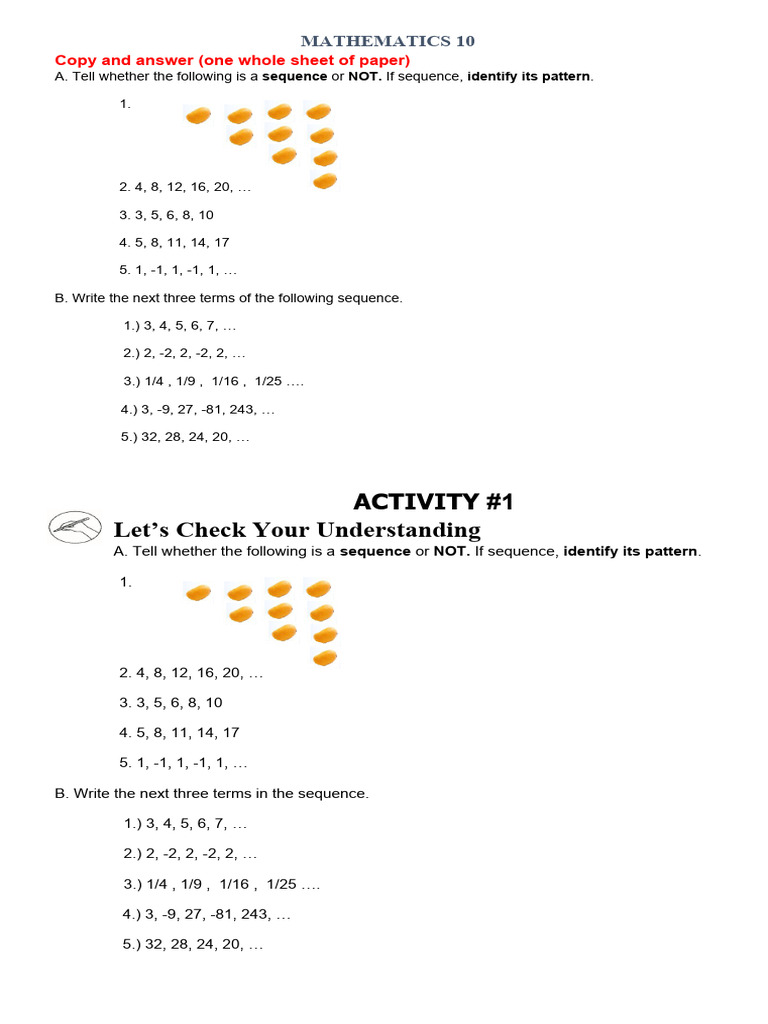 Math Sequences: Identify Patterns | PDF | Teaching Methods & Materials | Computers