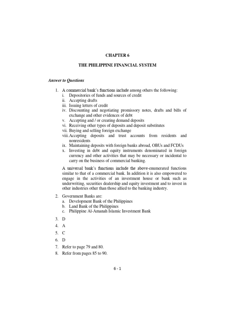 Chapter 6 - The Philippine Financial System | PDF
