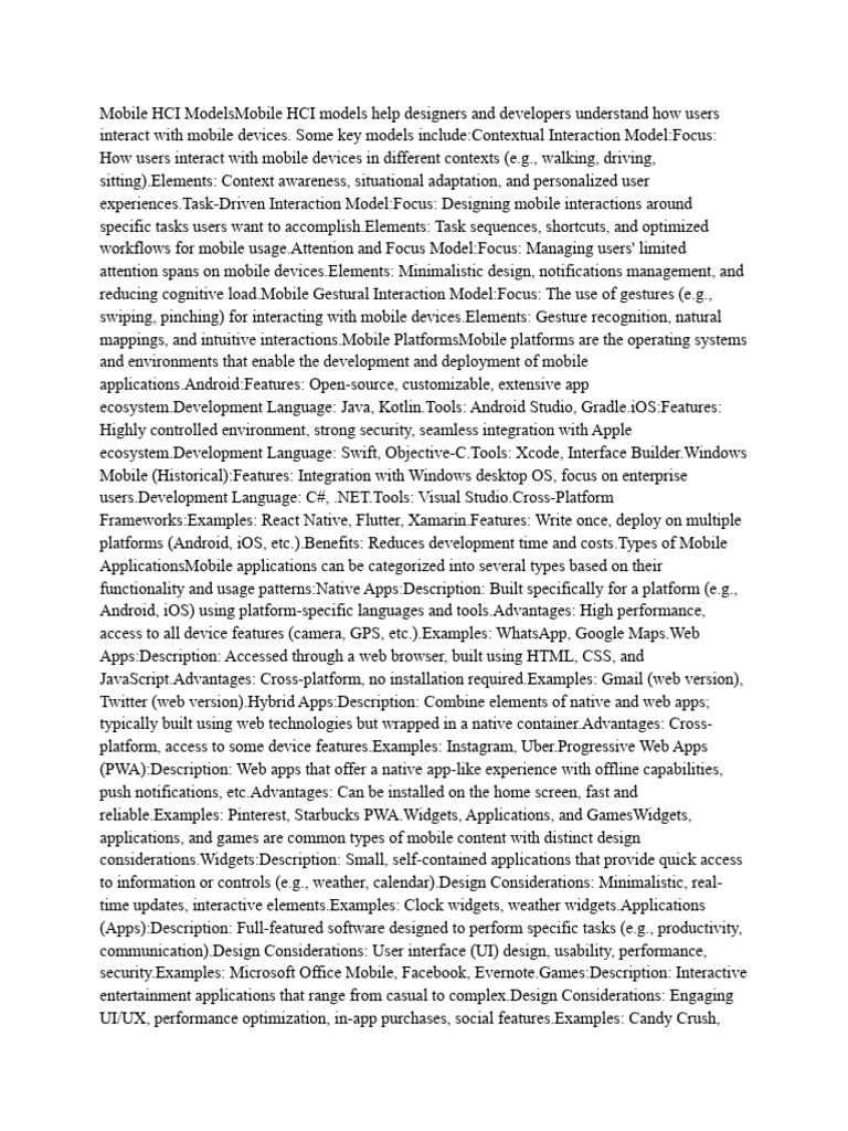 Document (Unit 4 Hci) | PDF | Mobile App | Android (Operating System)