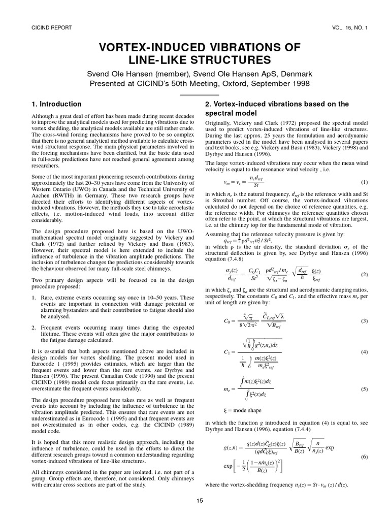 Vortex Induced Vibrations On Structures | PDF | Turbulence | Reynolds Number