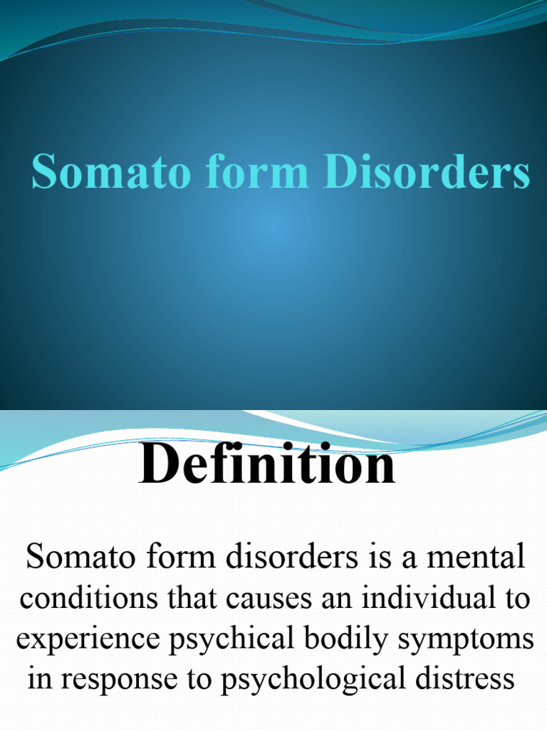 Somato Form Disorders | PDF | Mental Disorder | Cognitive Behavioral ...