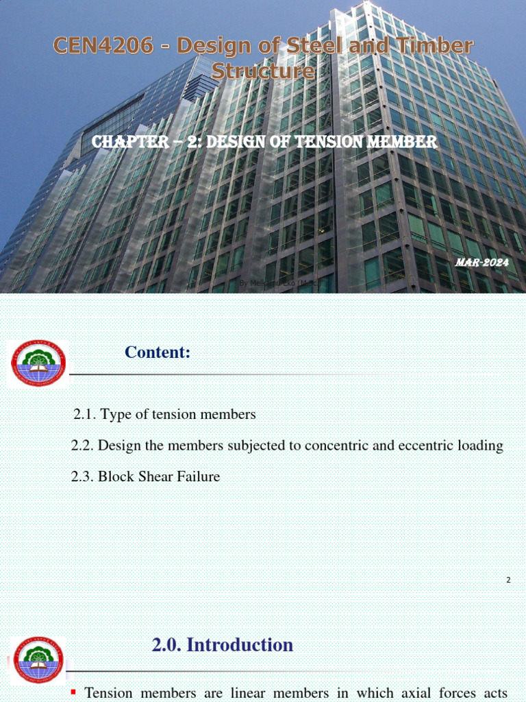 Chapter - 2-Tension Member 2024 | PDF | Deformation (Engineering) | Stress (Mechanics)