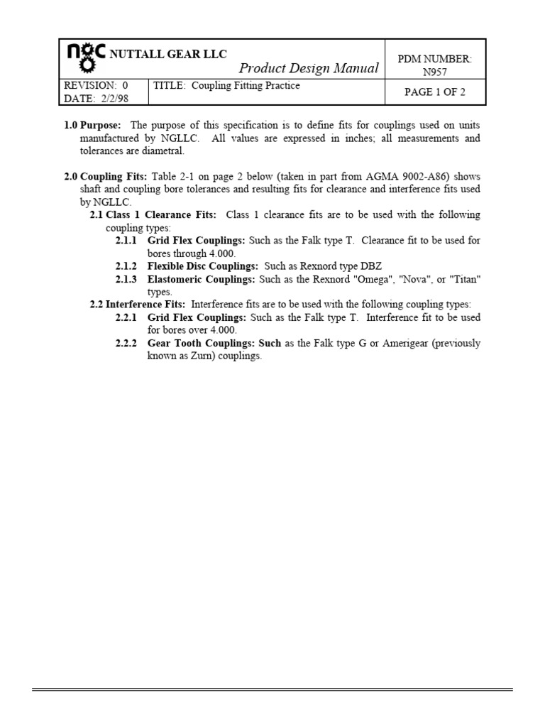 PDM N957-Coupling Fitting Practice | PDF | Engineering Tolerance ...
