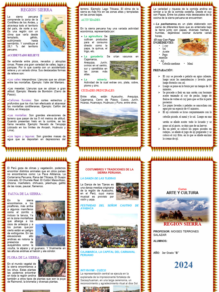 Triptico Sobre La Sierra | PDF | Andes | Perú