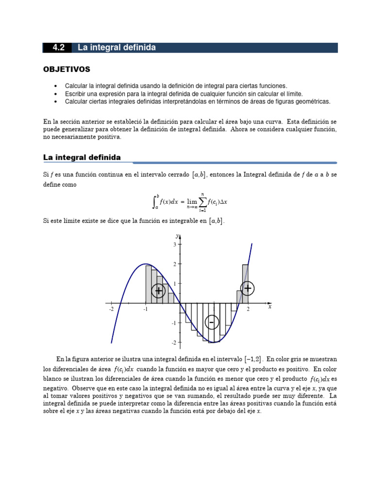 Integral Definida: Definición y Propiedades | PDF | Integral | Análisis