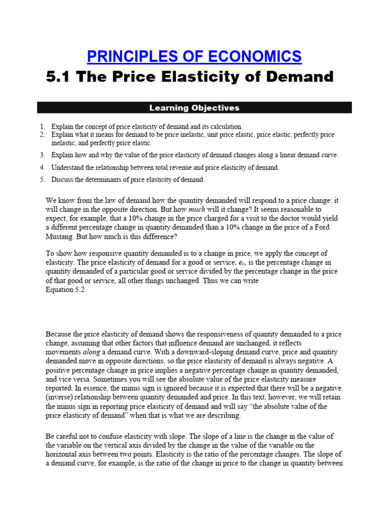 Principles of Economics | PDF | Demand | Elasticity (Economics)