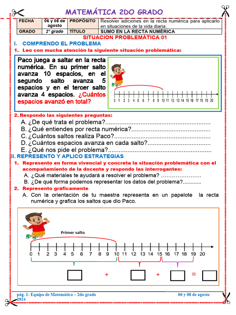 III-2g-Mate - Sumo en La Recta Numérica - Ficha | PDF | Métodos y materiales de enseñanza