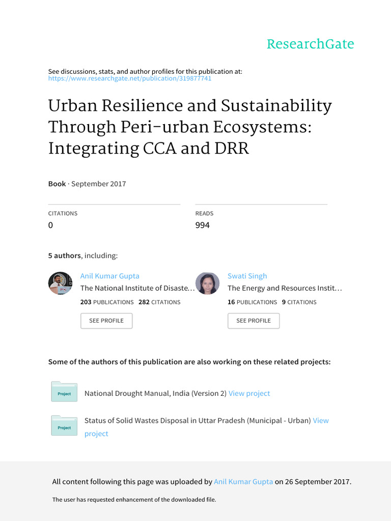 Urban Resilienceand Sustainability Periurban Ecosystems | PDF | Climate ...