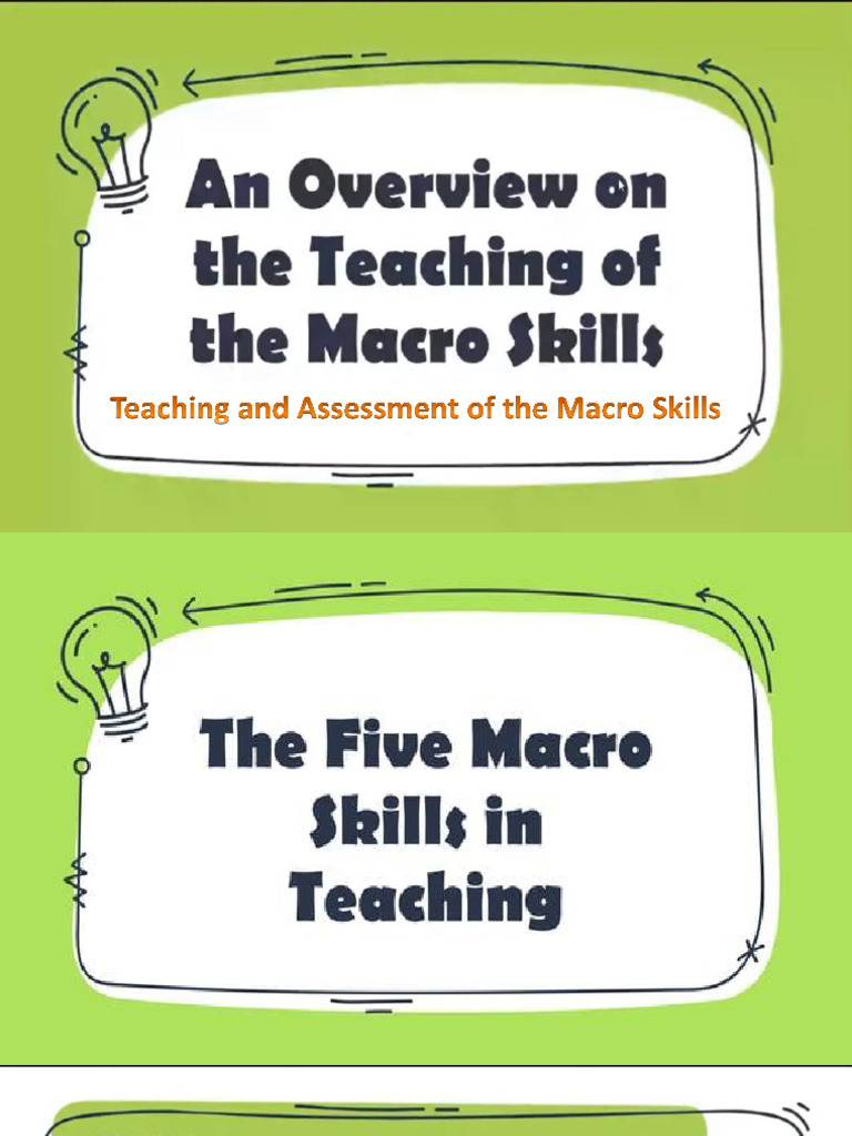 An Overview of The Teaching and Assessment of Macro-Skills | PDF ...