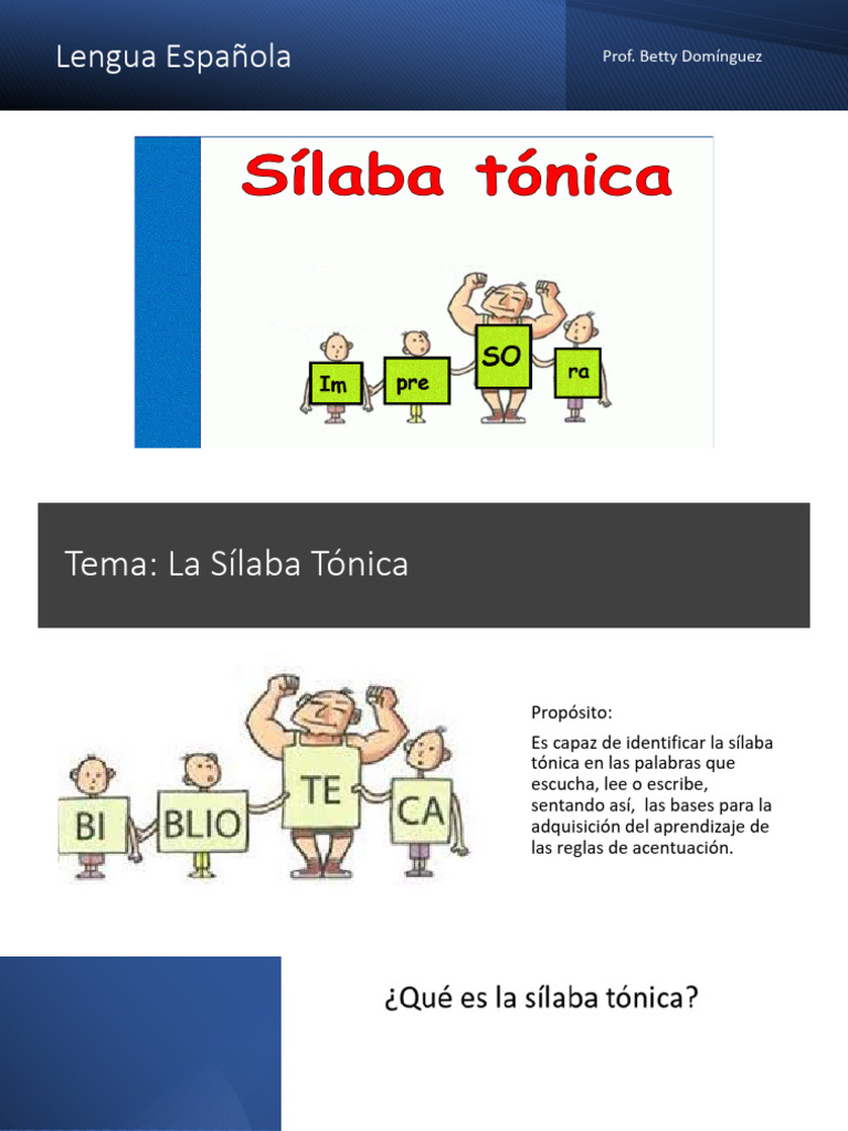 Identificación de la Sílaba Tónica | PDF | Crecimiento personal y ...