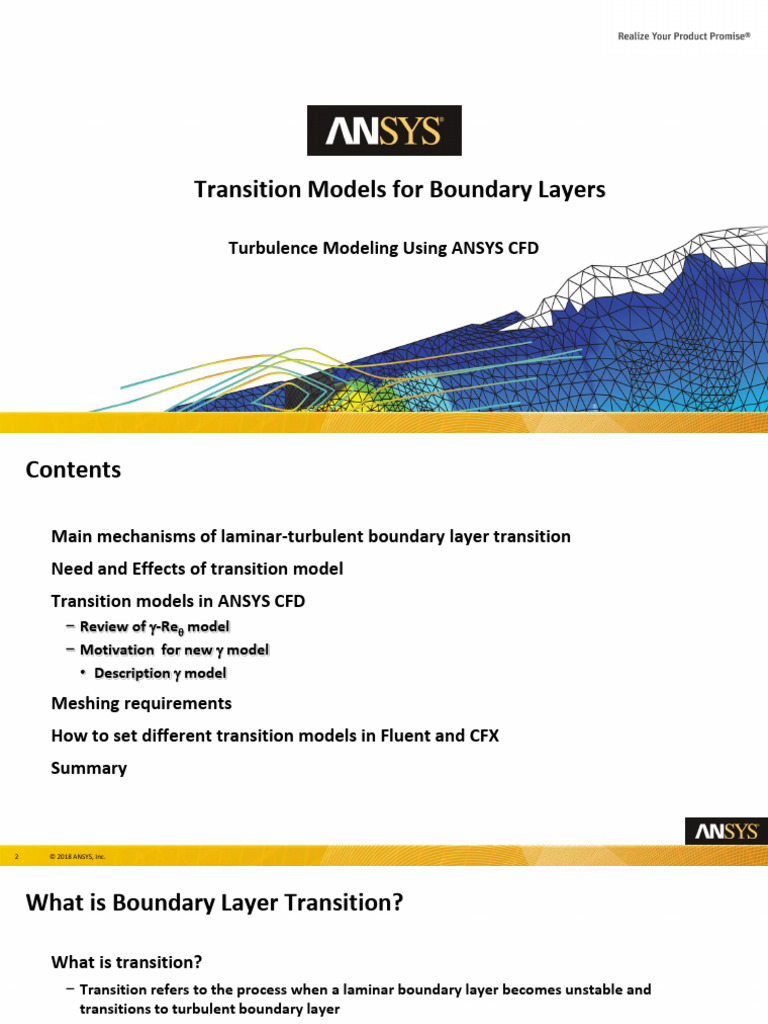 Boundary Layer Transition Models in ANSYS CFD | PDF | Boundary Layer ...