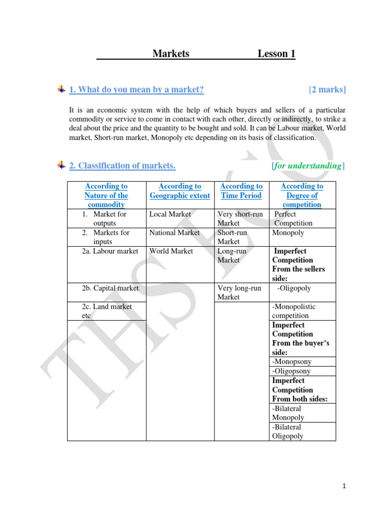 Markets Lesson 1 | PDF | Monopoly | Demand Curve