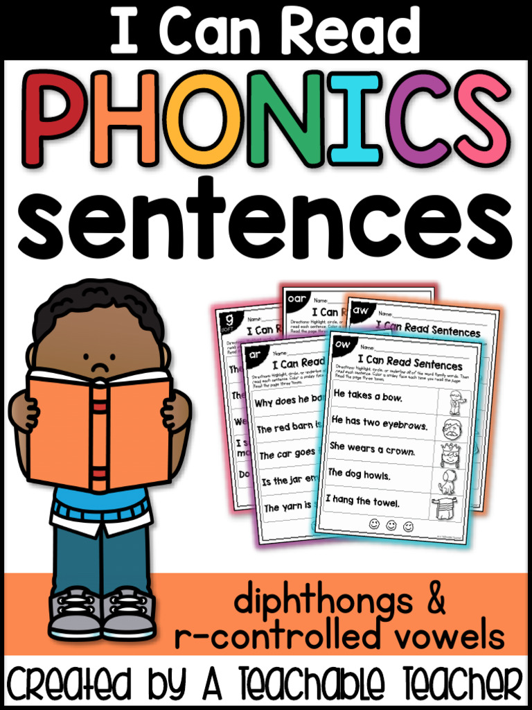 4.I Can Read Phonics Sentences - Diphthongs and R-Controlled Vowels ...