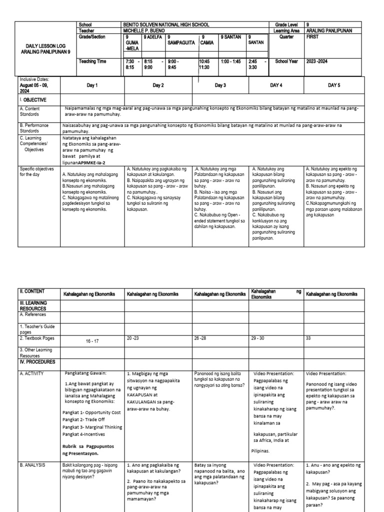 Daily-Lesson-Log-4as Ap Week 2 | PDF