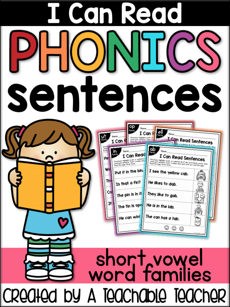1.I Can Read Phonics Sentences - Short Vowel Word Families | PDF ...