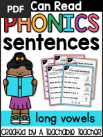 Long Vowel Sentences | PDF | Phonics