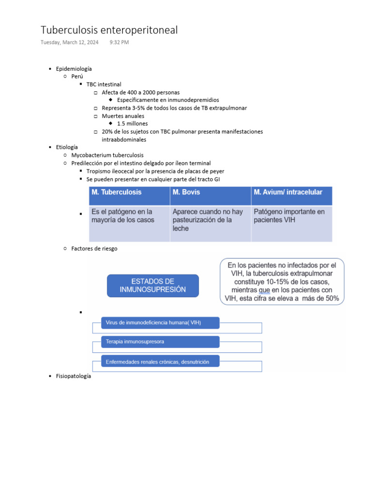TBC Peritoneal | PDF | Tuberculosis | Gastroenterología