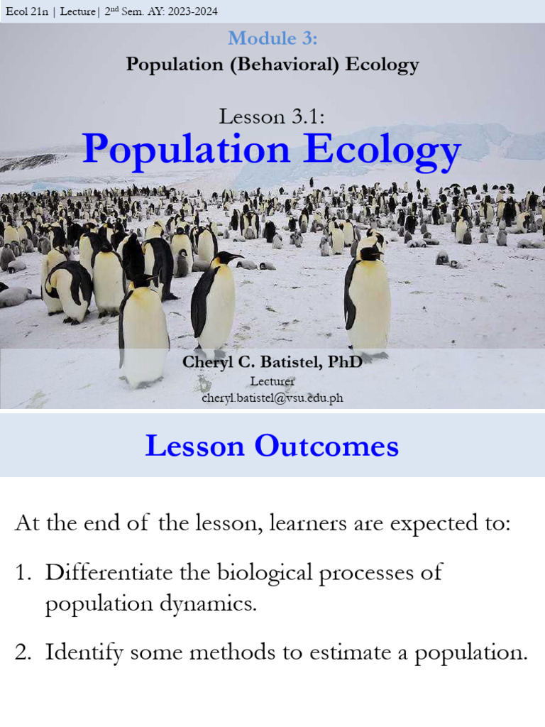 Lesson 3.1-Lesson 3.2 Population Ecology | PDF | Logistic Function ...