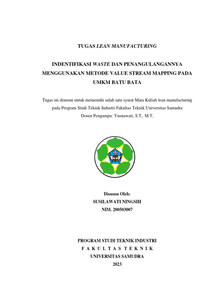 Identifikasi Waste di UMKM Batu Bata | PDF