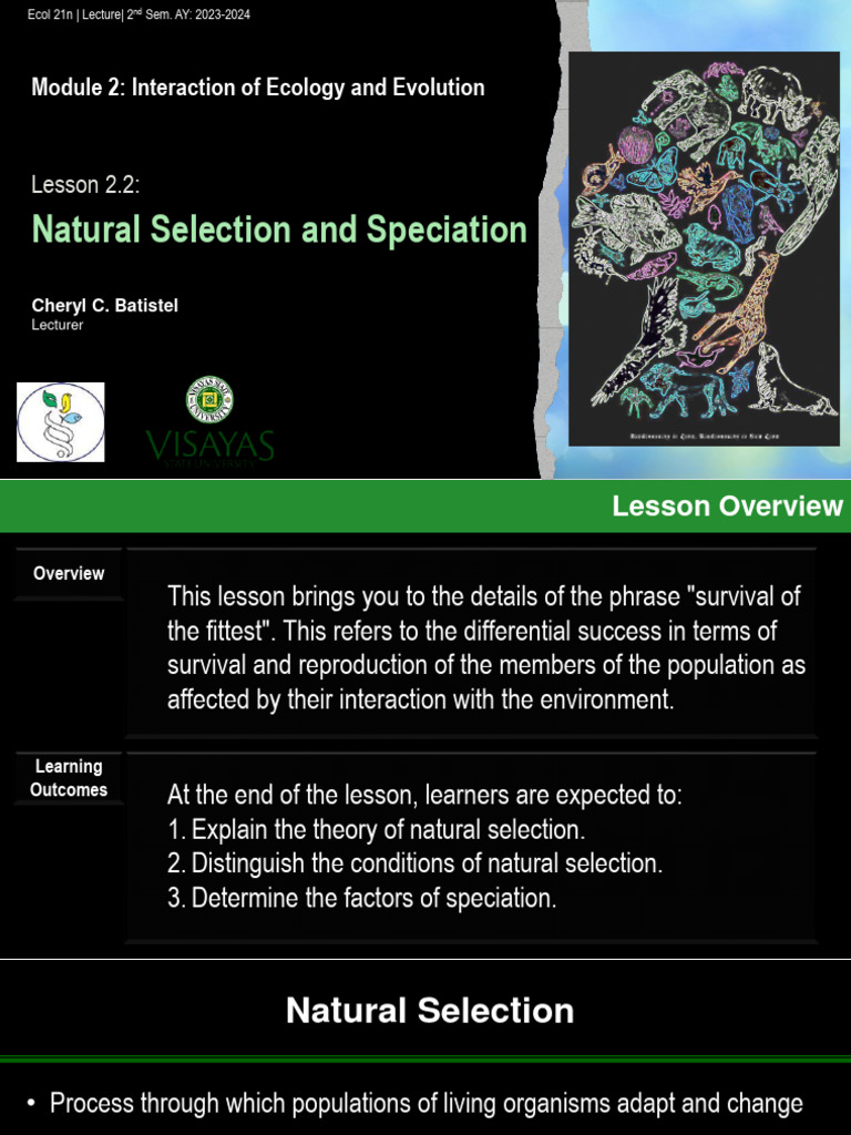 Lesson 2.2 - Natural Selection and Speciation | PDF | Natural Selection | Evolution